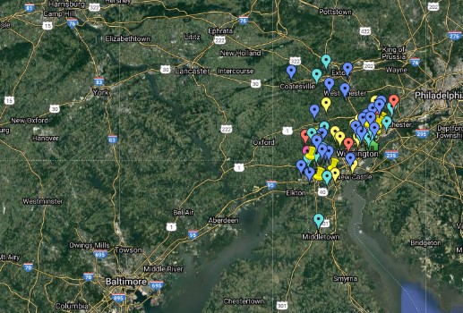 Map of Our Customers | Homecraft® Inc. | Wilmington, DE